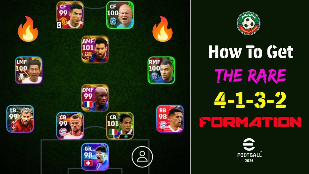 How To Get The Rare 4-1-3-2 Formation In eFootball 2024 Mobile After ...