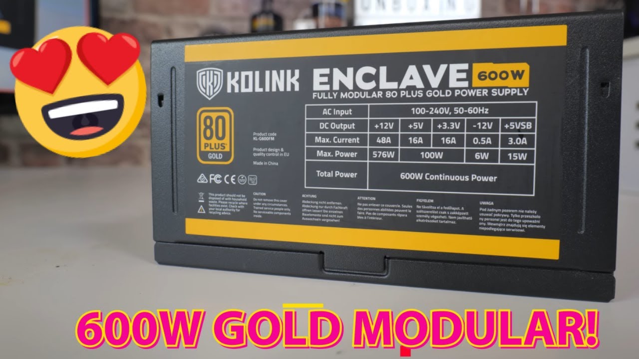 BEST Value 600w Fully Modular 80 Plus Gold PSU Kolink Enclave KL-G600FM ...