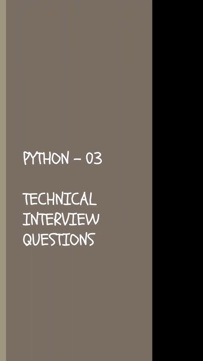 VIDEO 03 || PYTHON || INTERVIEW_QUESTIONS || #code #pythonanddjangofullstackwebdeveloper #coding ...