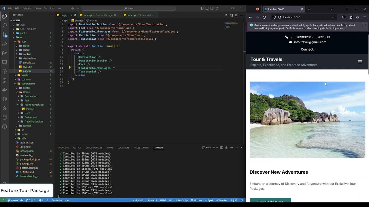 Day 12 Frontend for Tour & Travel Project using Next.js | #100daysofcoding #mernstack # ...