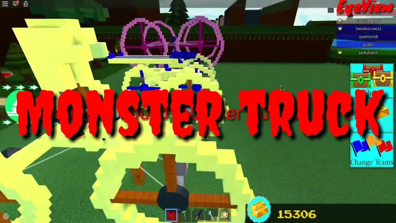 How to build monster truck on Build a boat in Roblox - YouTube