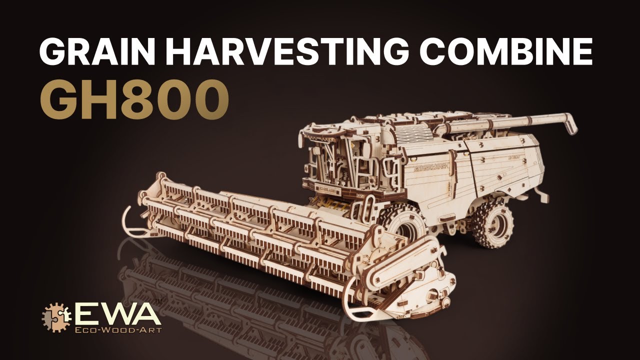 Grain Harvesting Combine GH800 - EWA Eco-Wood-Art - YouTube