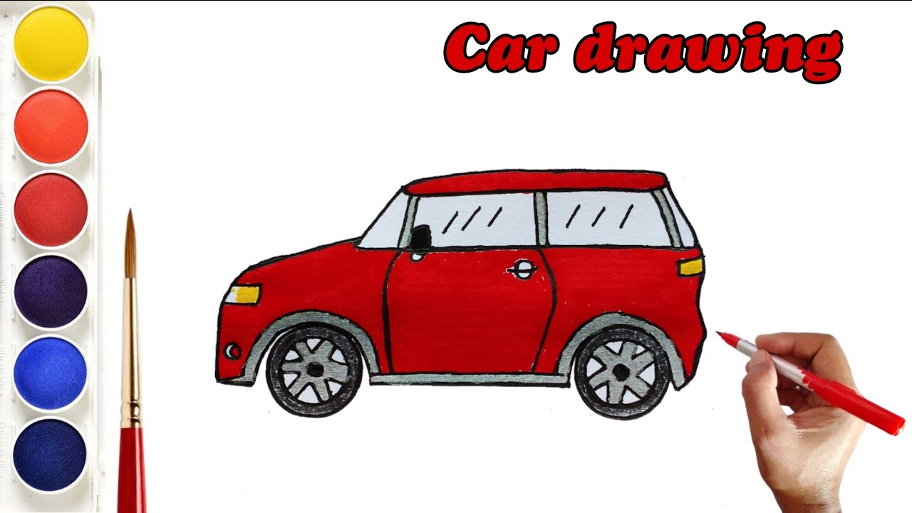 How To Draw A Car Easy ||🚘️💙 Easy car drawing - YouTube