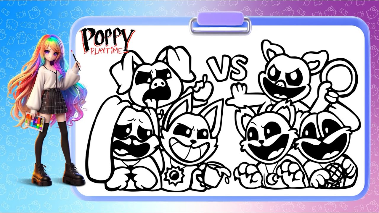 SMILING CRITTERS vs FROWNING CRITTERS Coloring Pages / How to Color ...