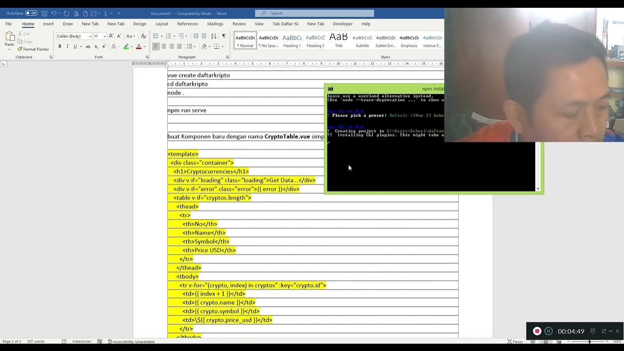Dasar-Dasar VueJS | Menampilkan data API Cryptocurrency Dengan AXIOS - YouTube