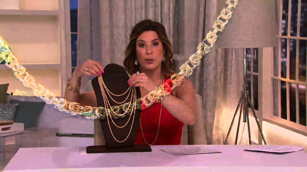 14K Gold Dimensional Byzantine Chain Necklace on QVC - YouTube