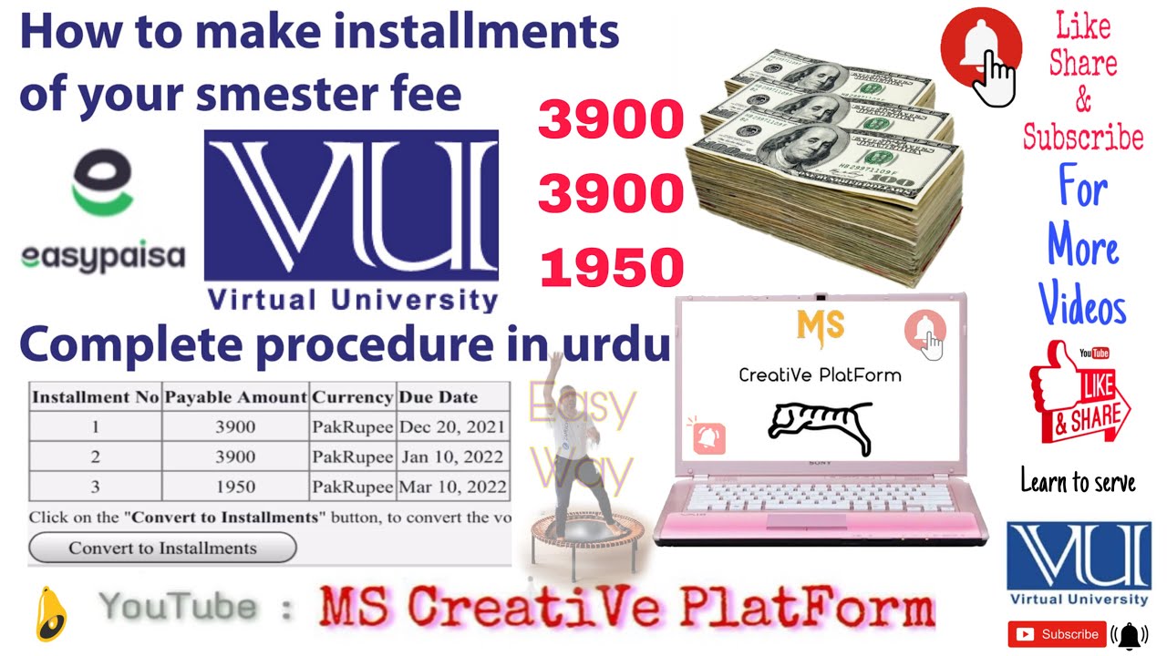 How to make installments of VU Semester Fee 💸 || Easy Way || Details ...