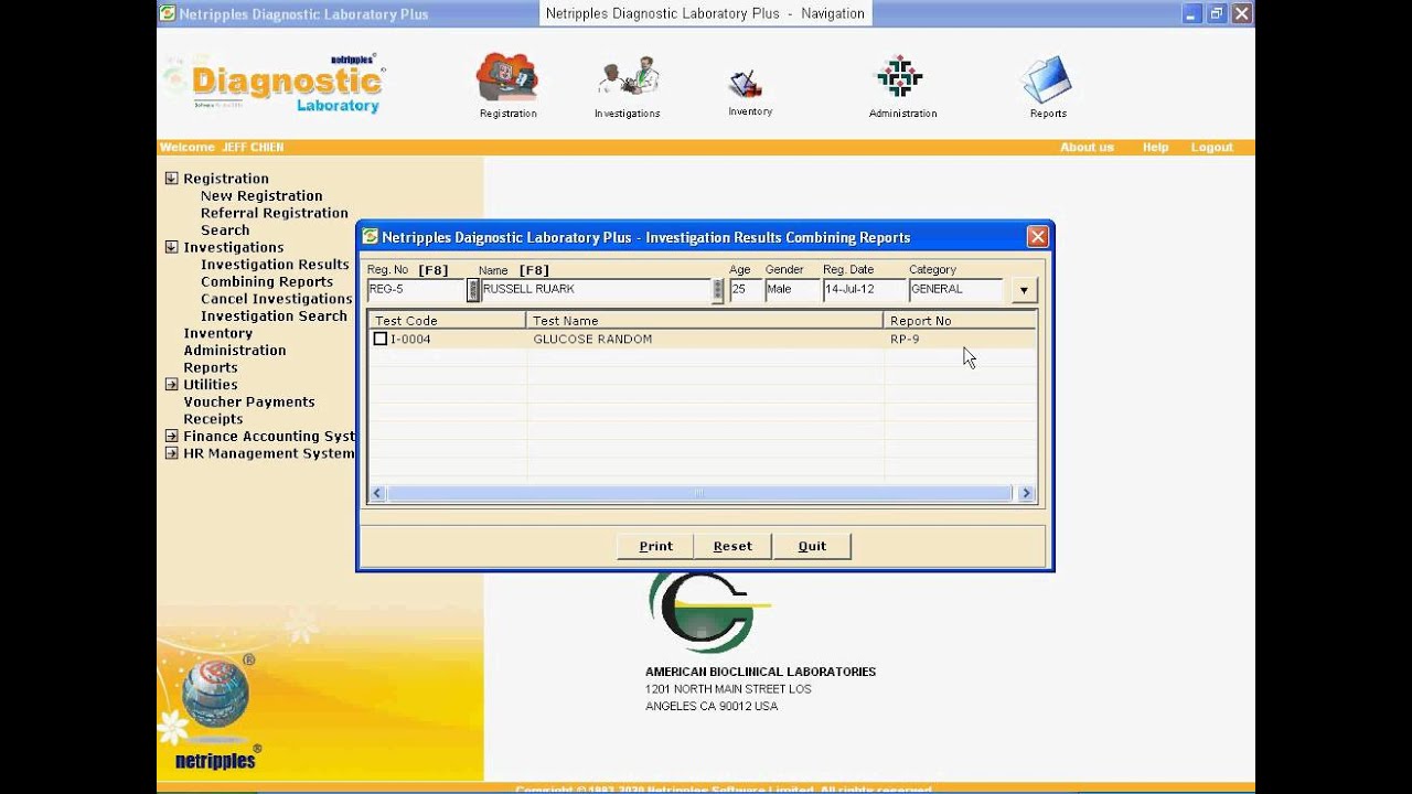 Combine Tests Print Reports,Diagnostic Laboratory Plus - YouTube
