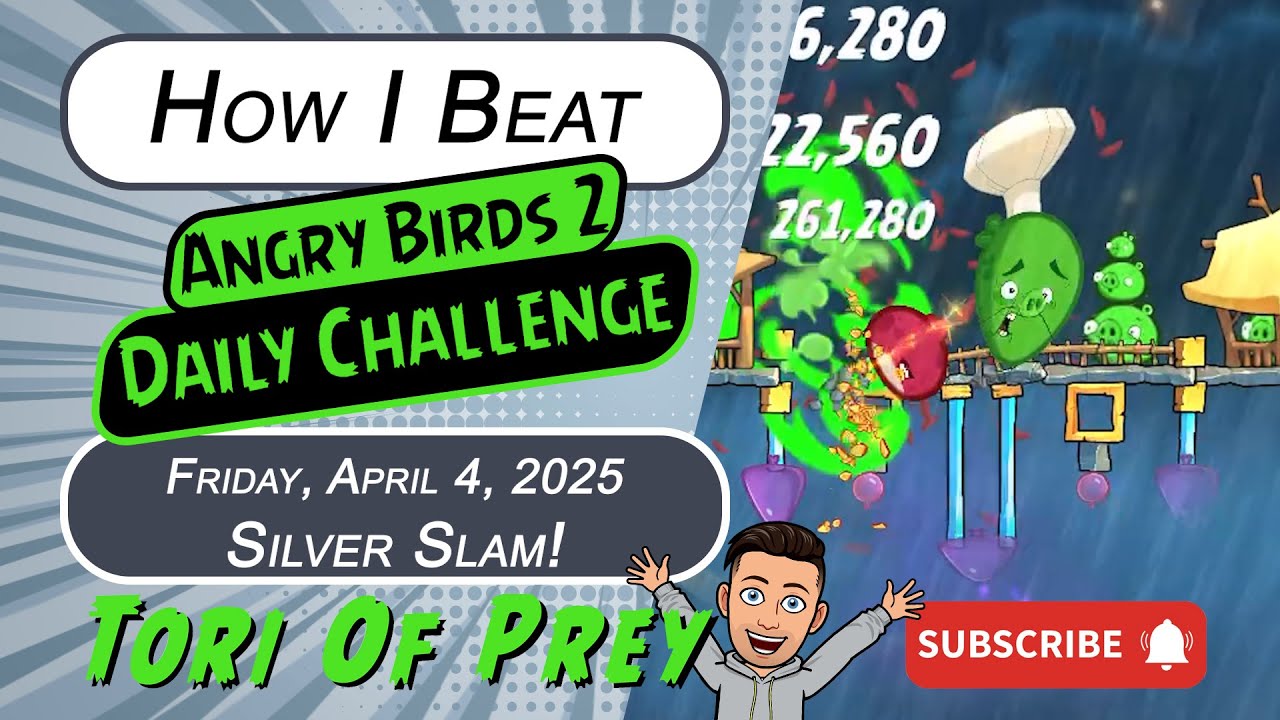 How I Beat Angry Birds 2 Daily Challenge! Silver Slam! 4-5-6 - April 4 ...