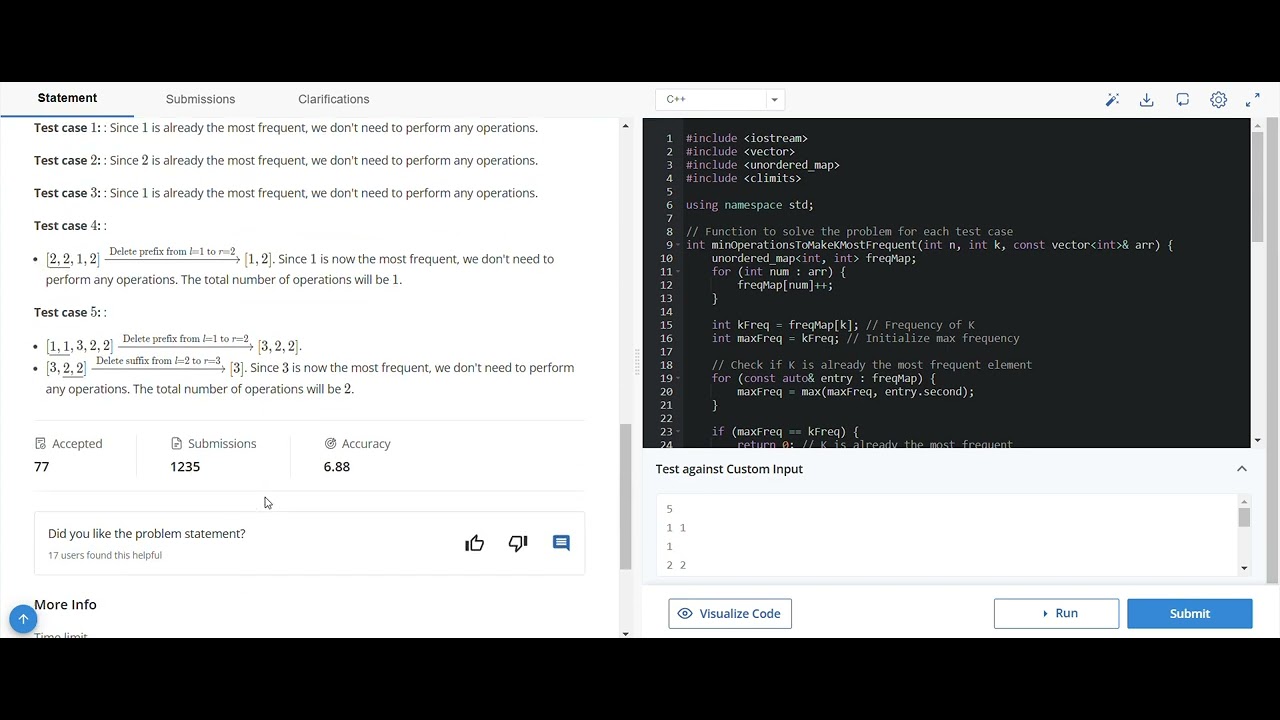 Make K Most Frequent #codechef_contest_169_Starters_solution #codechef ...