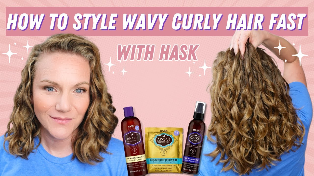 Fast Drugstore Routine for Perfect Curly Hair -- ft. Hask Hair Care ...