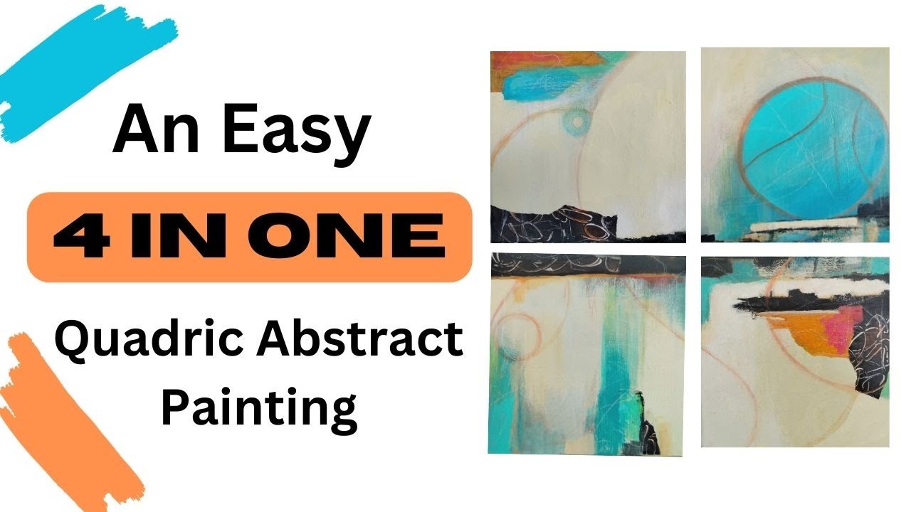 How To Paint a Great 4 in1 Quadric Painting in Acrylic Demonstration ...
