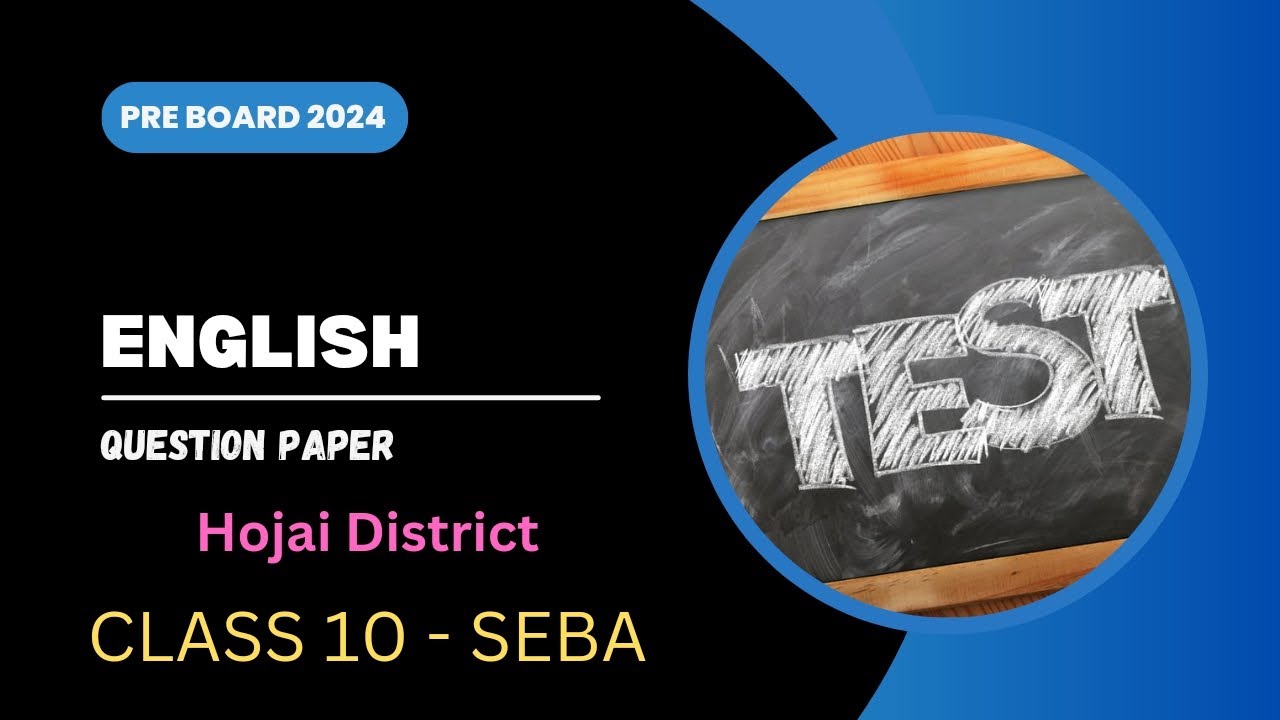 Pre board 2023-24 PDF Question paper - English | Hojai District - - YouTube