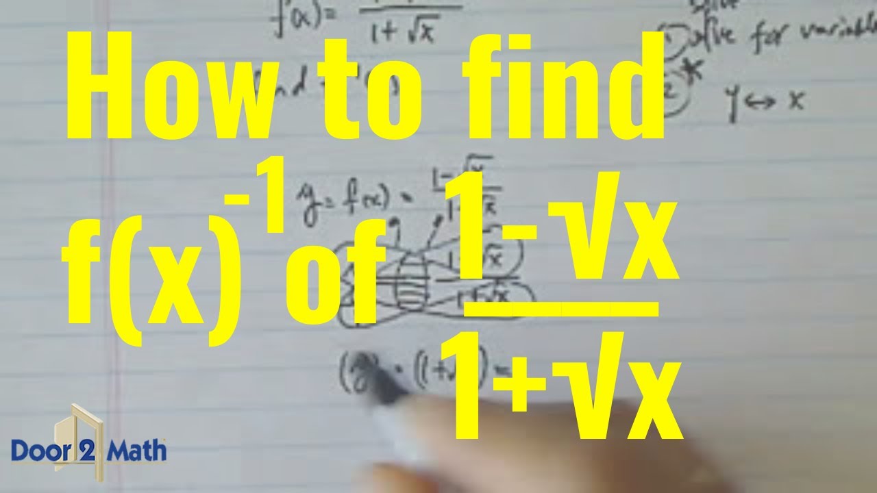 HOW TO FIND THE INVERSE FUNCTION - YouTube