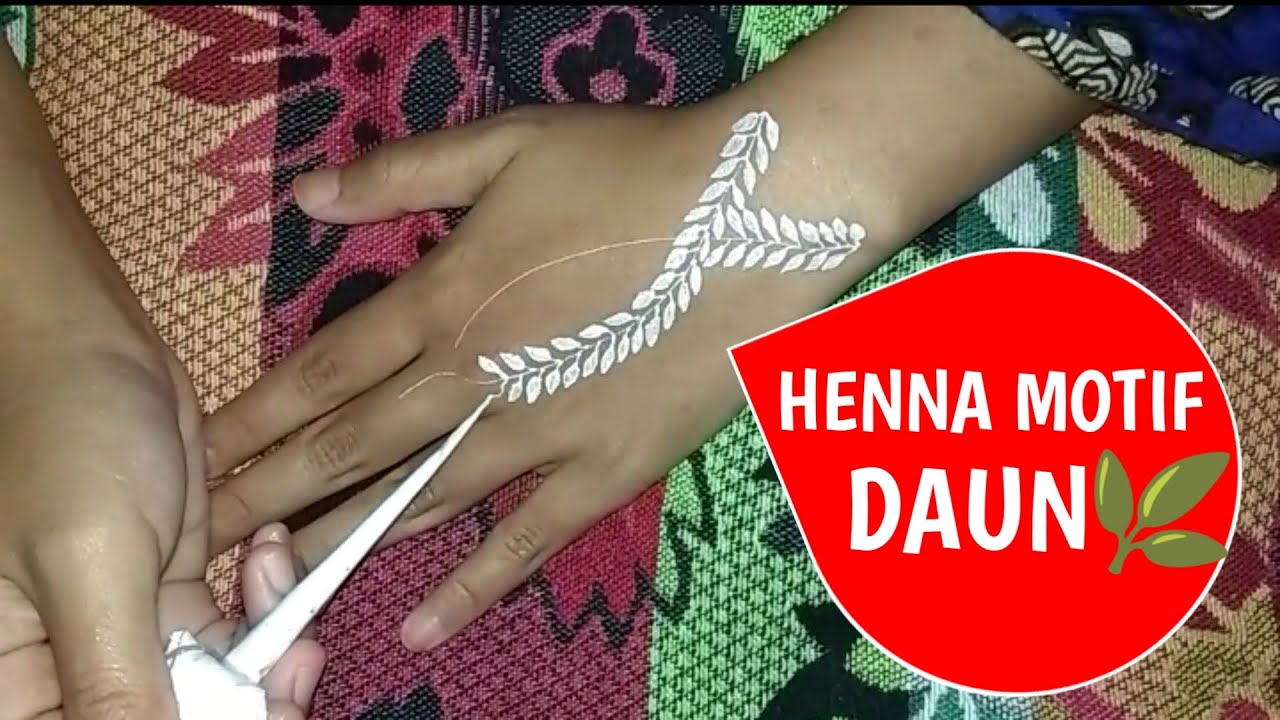WHITE HENNA SIMPEL MOTIF DAUN|| Henna Vines - YouTube
