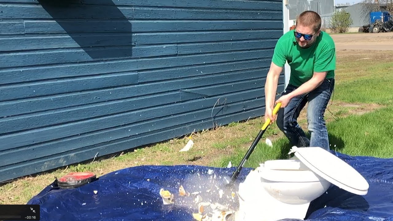 SMASHING A TOILET IN SLOW MOTION - WITH A SLEDGEHAMMER - YouTube