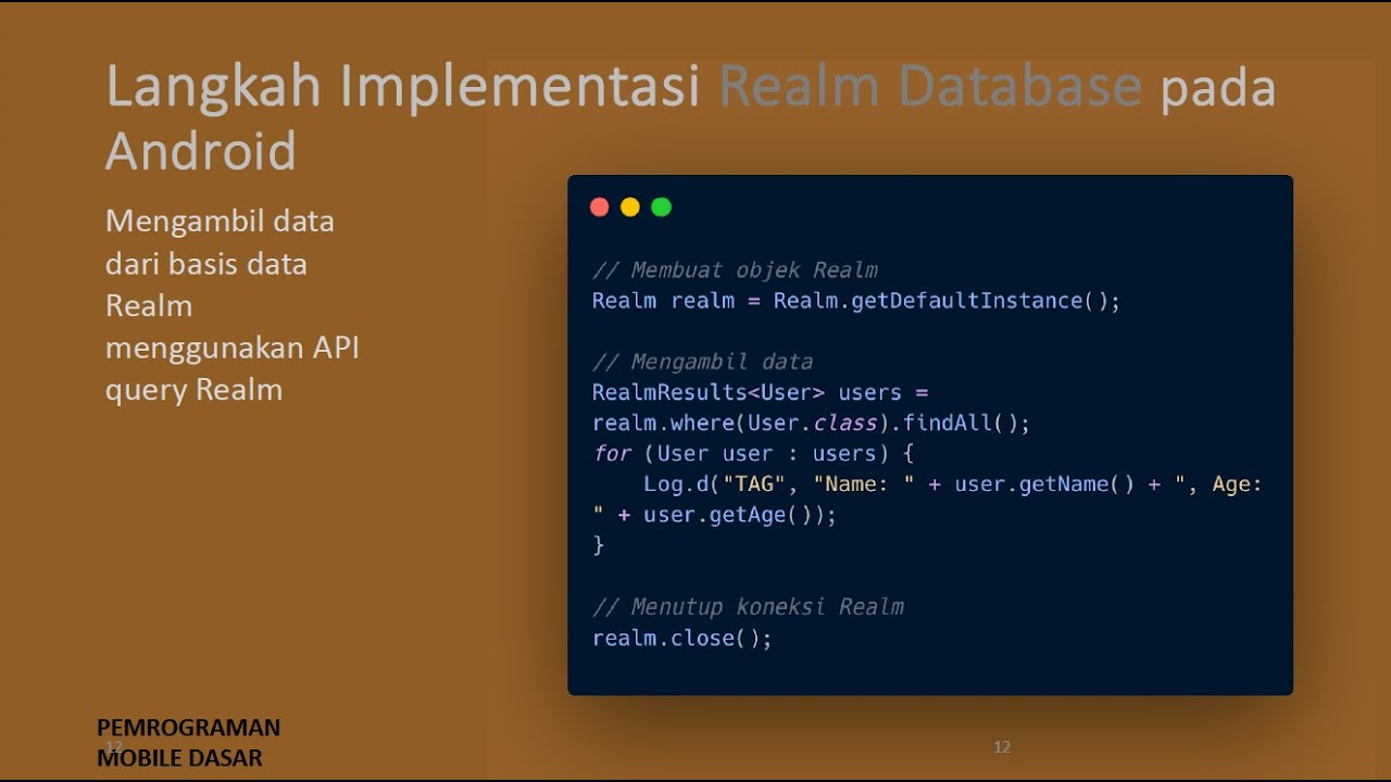 Realm Database | Belajar Pemrograman Mobile Dasar Android | 4.1 Simpan ...