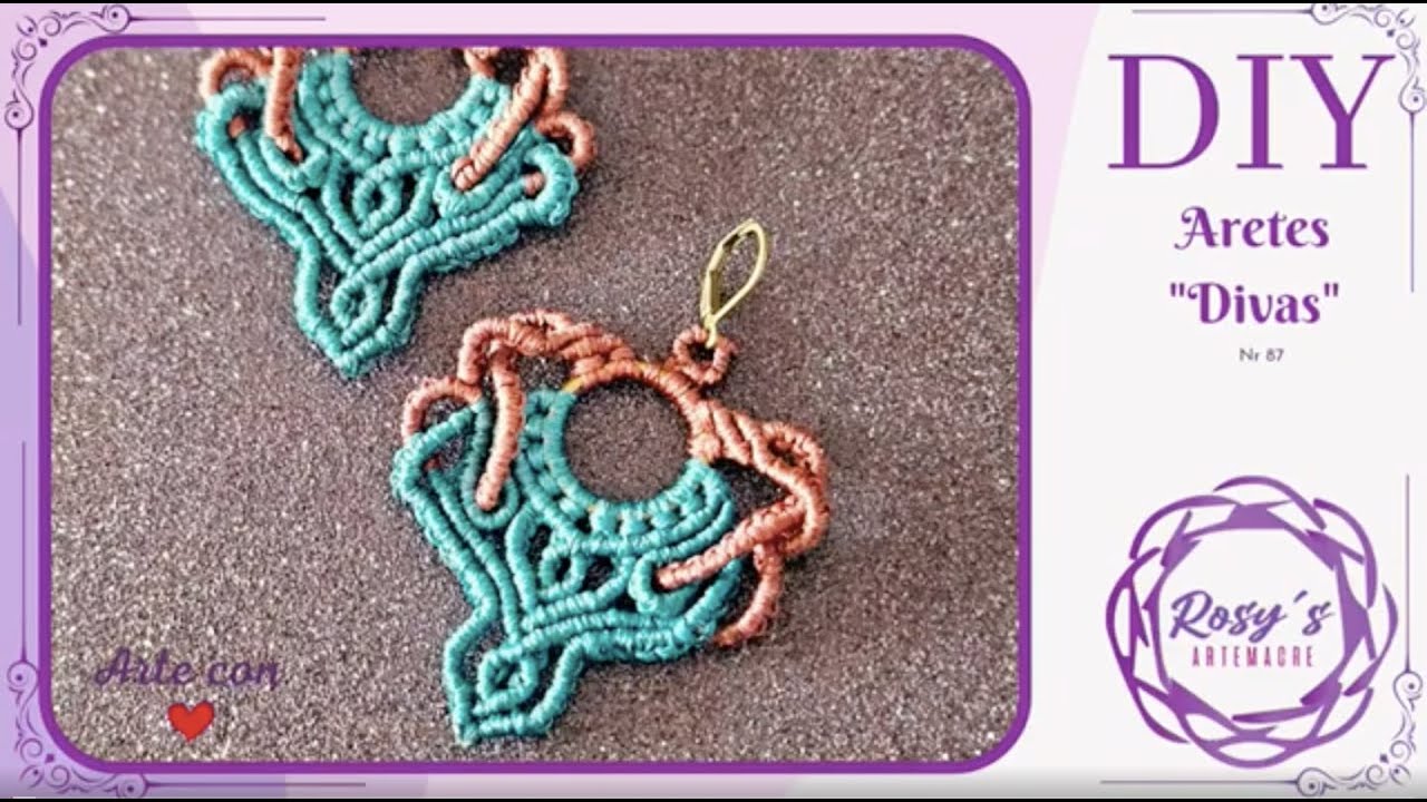 DIY Tutorial completo de aretes en macramé. Aprende paso a paso. - YouTube