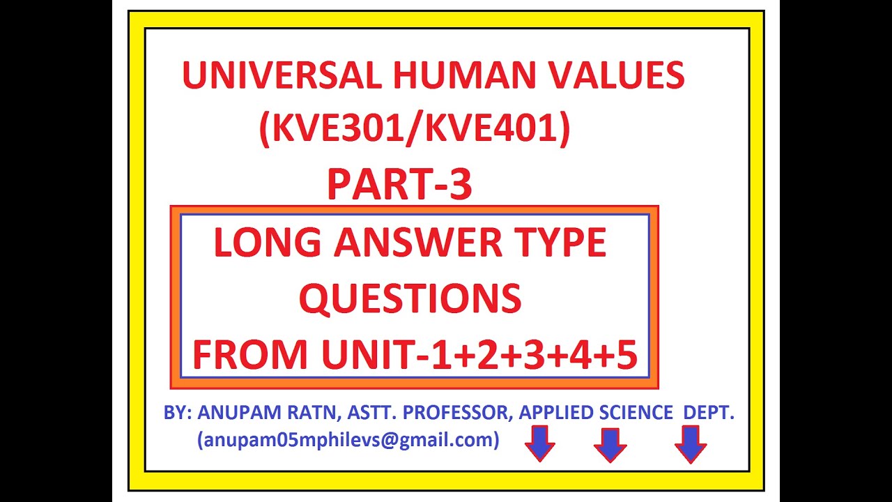 UHVPE : LONG QUESTIONS FROM ALL FIVE UNITS - YouTube