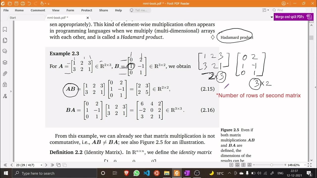 Matrix Addition and Multiplication | Math for ML - YouTube