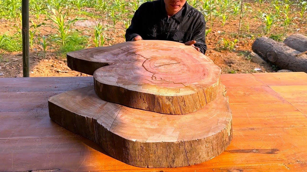 The Carpenter's Skillful Woodworking Skill | Turn Discarded Round ...