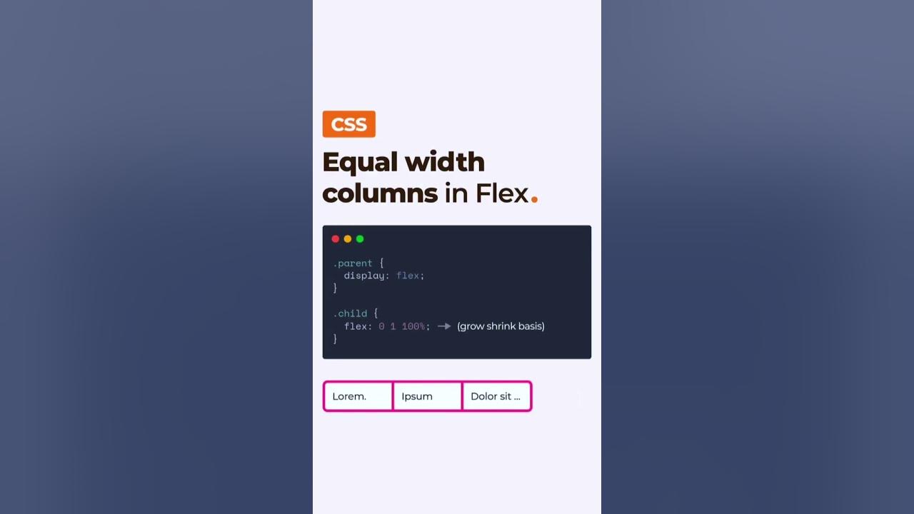 📏 Equal Width Columns in Flexbox: Design with Precision! 💻||#shorts #shortvideo #viralvideo #ai ...