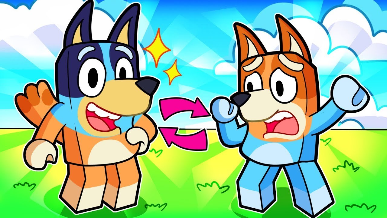 BLUEY Y BINGO INTERCAMBIAN DE CUERPO en ROBLOX 😱 LAS AVENTURAS DE BLUEY ...