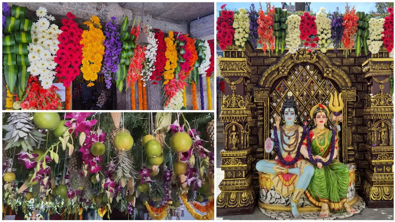 Shivaratri Festival Decoration at Devanahalli Temple | Beautiful Flower ...
