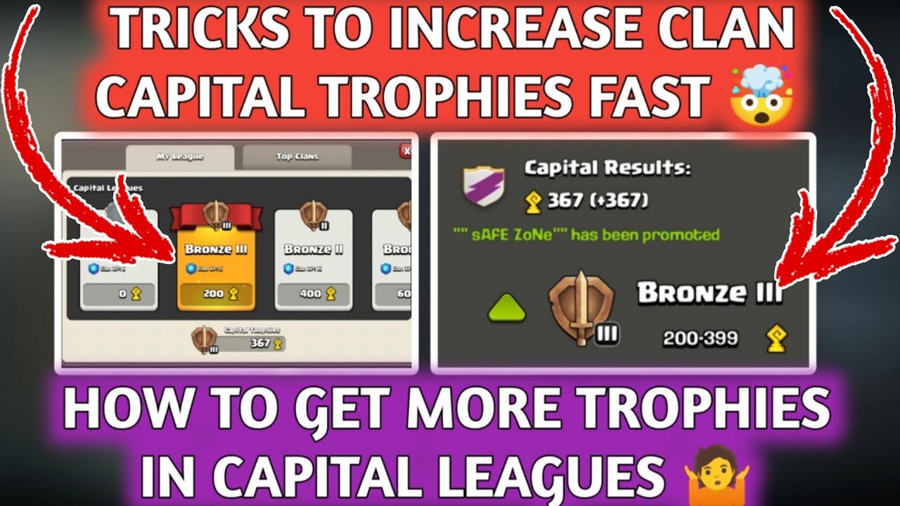 TRICK TO INCREASE CLAN CAPITAL TROPHIES FAST 🤯 HOW TO GET MORE TROPHIES ...