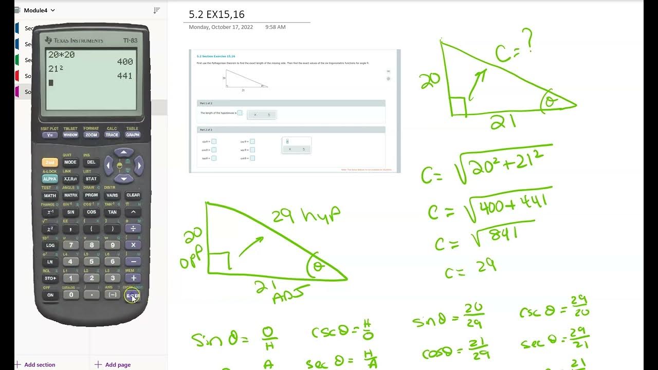 Pythagorean Theorem and Six Trig Functions - YouTube