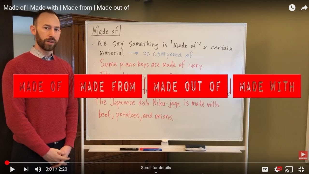 Made of | Made with | Made from | Made out of - YouTube