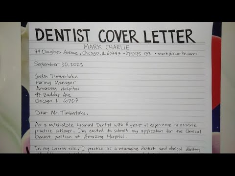 How To Write A Dentist Cover Letter Step by Step Guide | Writing ...