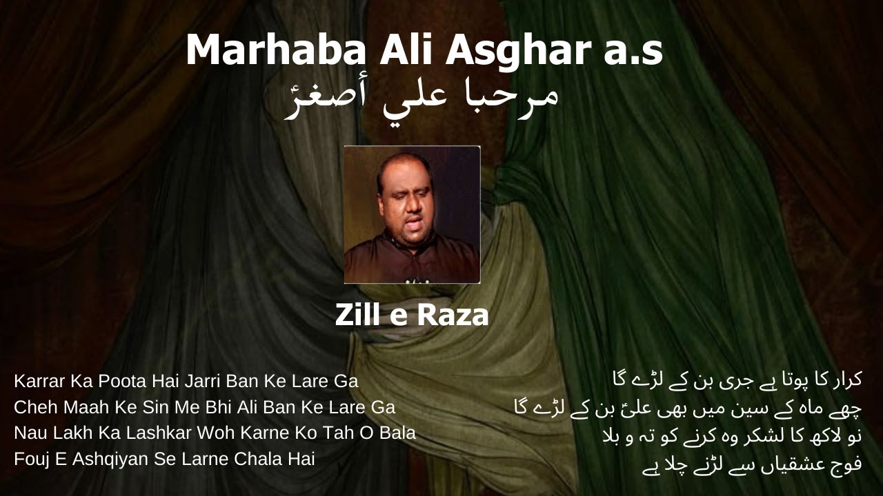 Marhaba Ali Asghar || Syed Zill e Raza || Mola Ali Asghar || old Noha ...