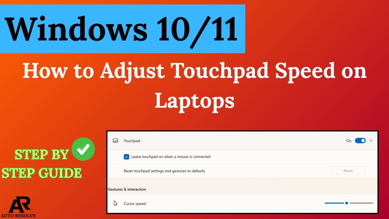 How to Adjust Touchpad Speed on Laptops (Windows 10/11) - YouTube