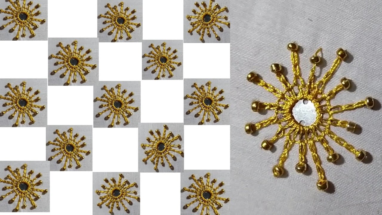 Hand Embroidery:Mirror Work Tutorial.Amazing hand embroidery mirrror ...