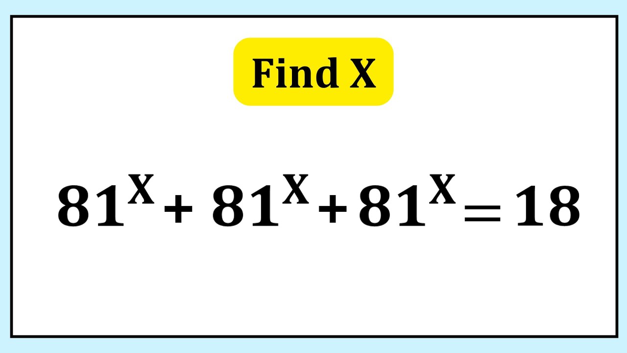Nice Exponent Math Simplification Problem | Find the Value of X - YouTube