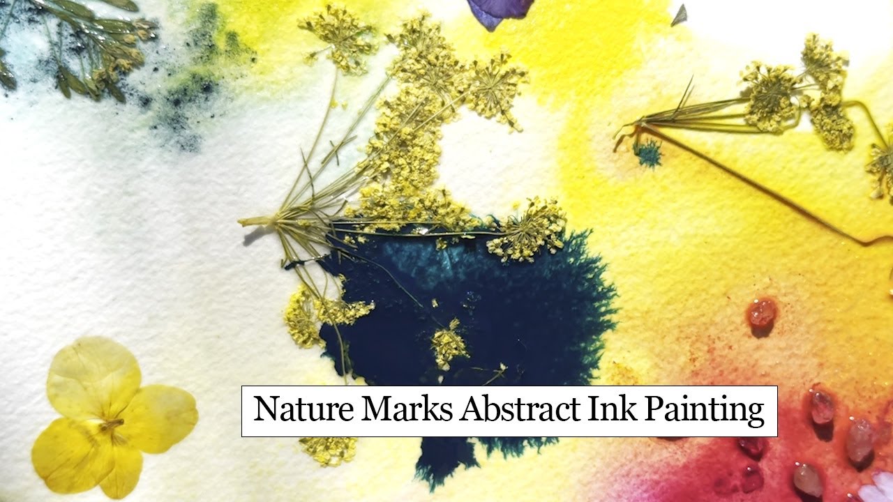 Creating Marks with Dried Botanicals and salt using Acrylic Ink. - YouTube