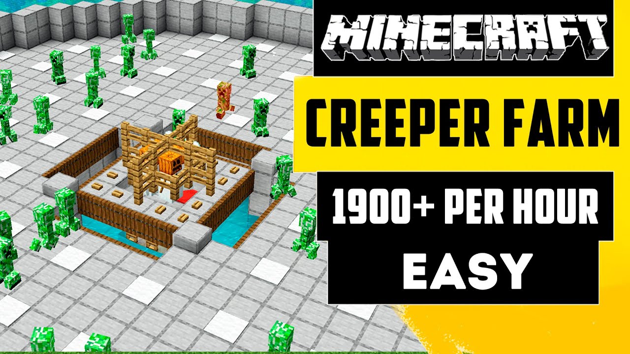 Minecraft Easy Creeper Farm | 1900+ Gunpowder Per Hour - 1.21 - YouTube