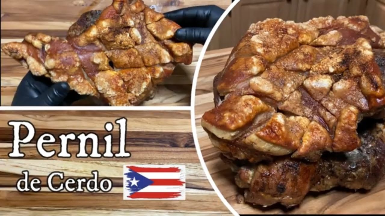 Pernil de cerdo al horno 'chicharron' cuero tostado (Pork shoulder W ...