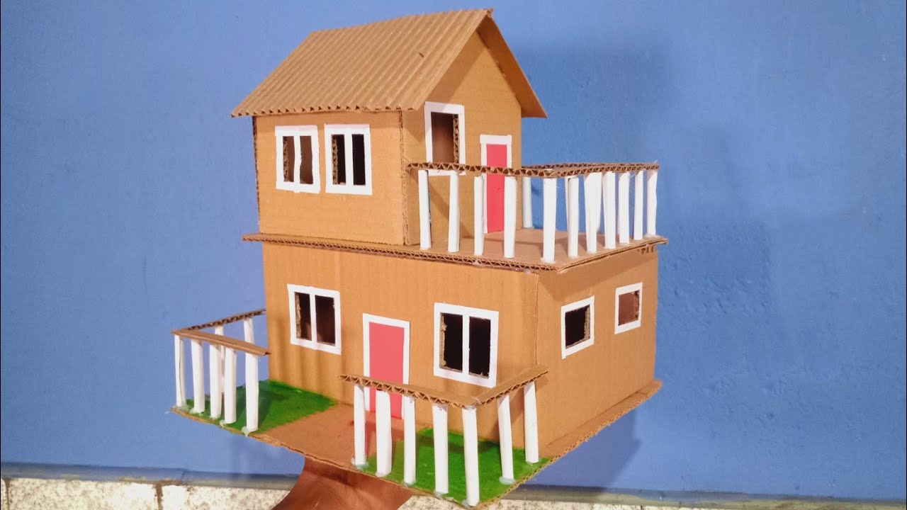 Cardboard House Very Simple | DIY Cardboard House Model | How To Make ...