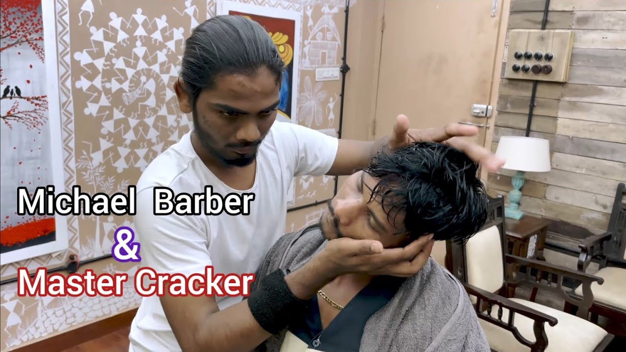 Asmr Head Massage | Michael barber | Master Cracker | Indian massage ...