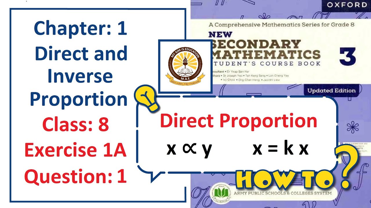Exercise 1A Question 1 – (Direct proportion) Complete solution – APS ...