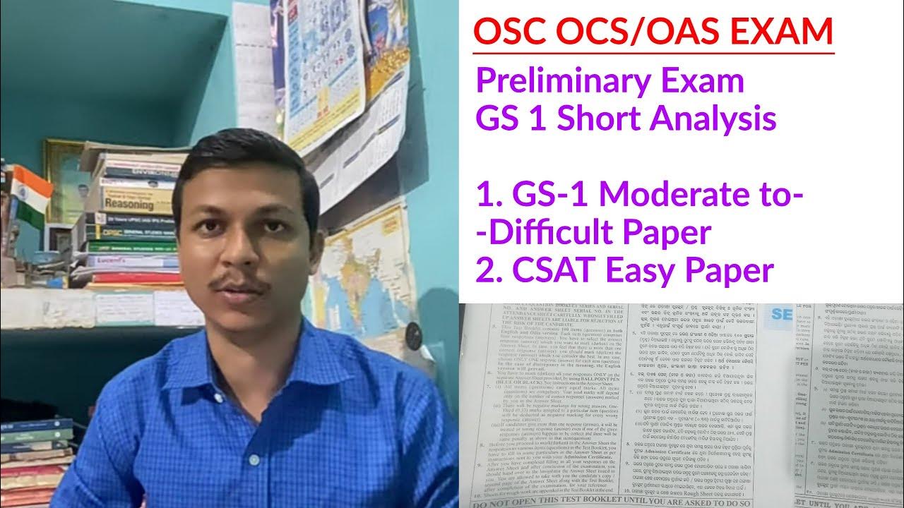 OPSC OCS/OAS Preliminary GS-1 Paper Analysis - YouTube