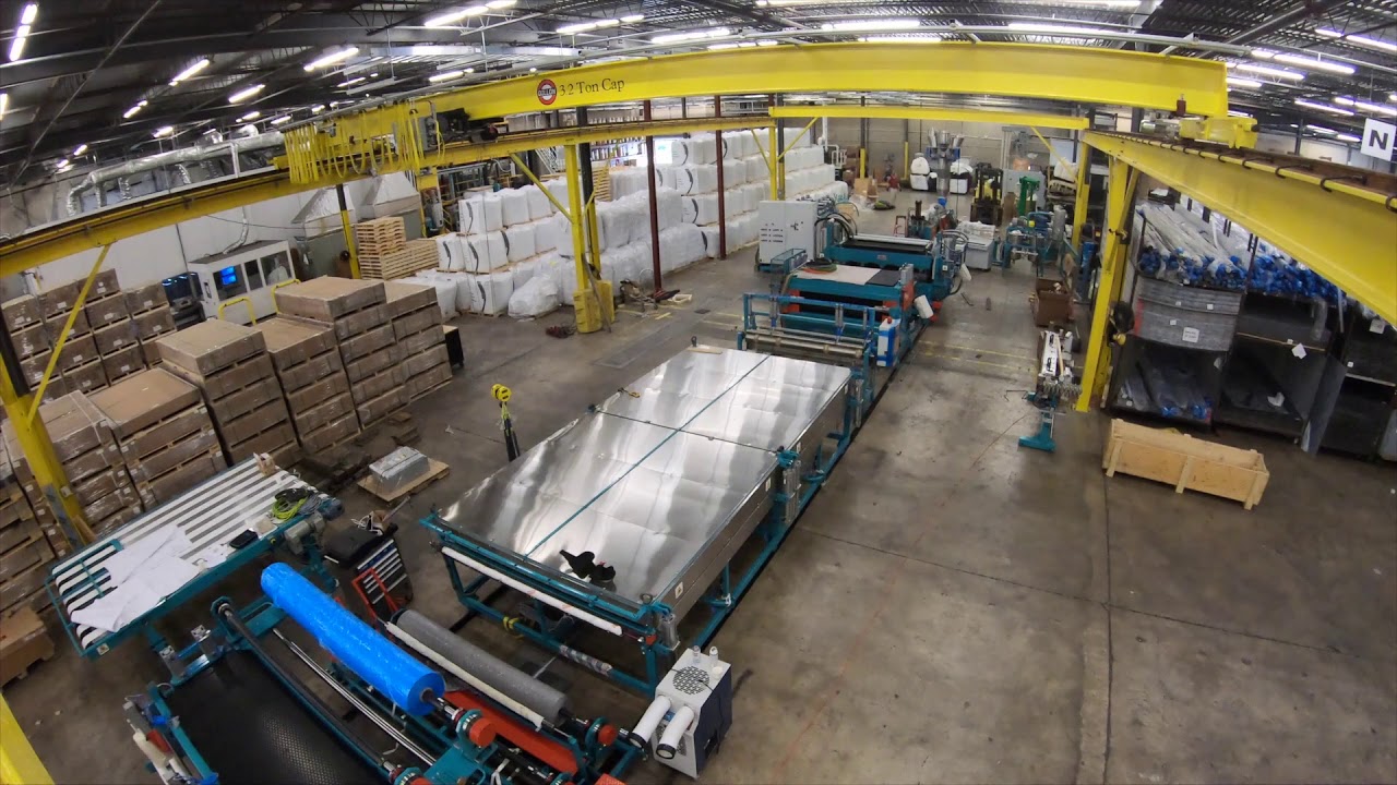 Polygal North America Multiwall Polycarbonate Extrusion Line - YouTube