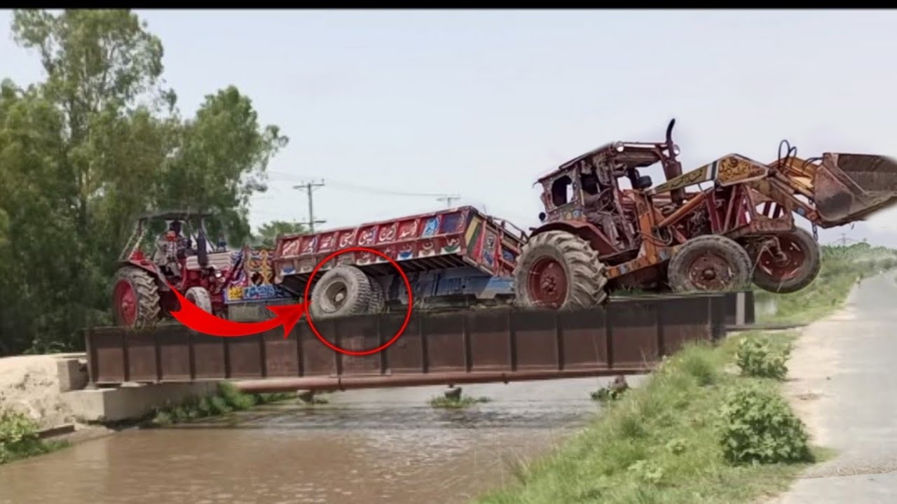 Trolley stuck with load|Belarus 510very dangerous stunt|mtz 50 full ...