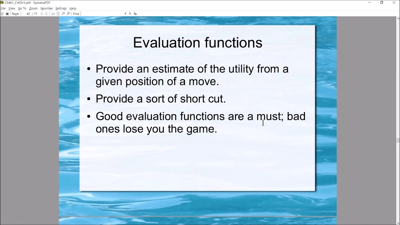 Cs461 Ai Ch05 Lecture 54 Imperfect Real Time Decisions Youtube