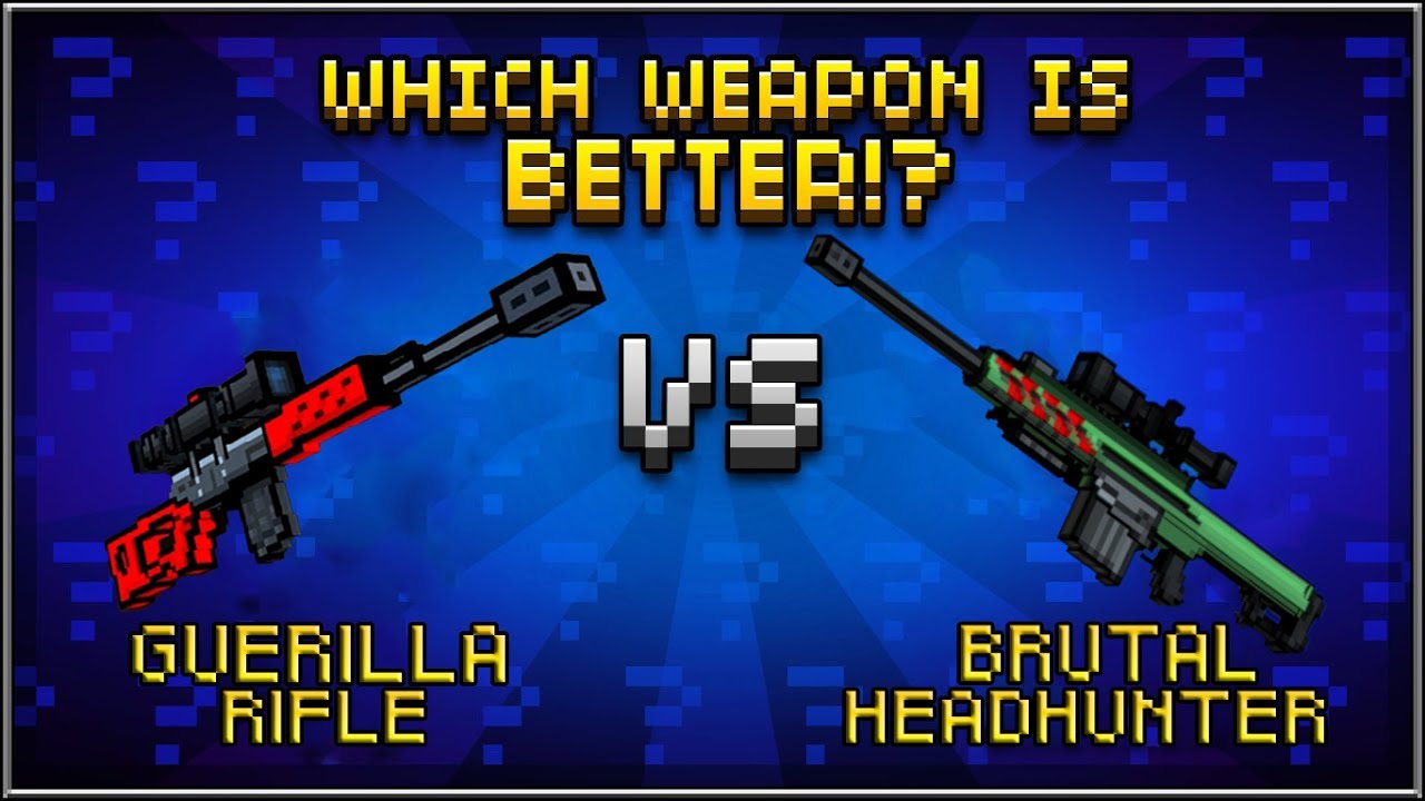 Pixel Gun 3D - Guerilla Rifle VS Brutal Headhunter - YouTube