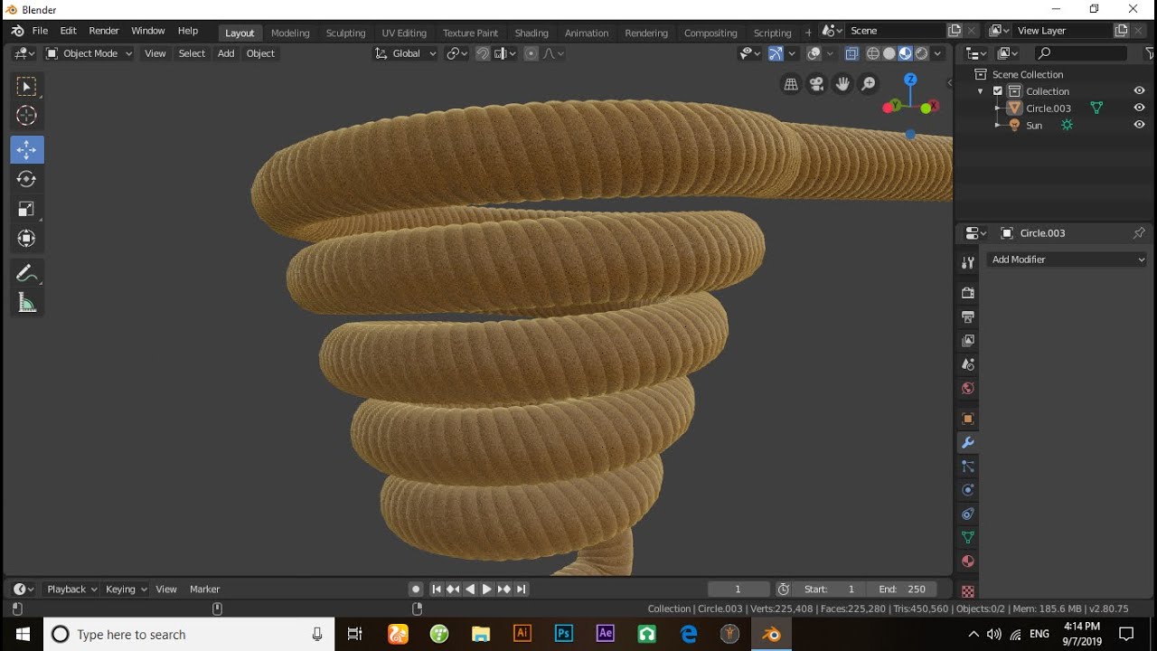How to make a rope in blender 2.80 - Blender 2.80 Tutorial - YouTube