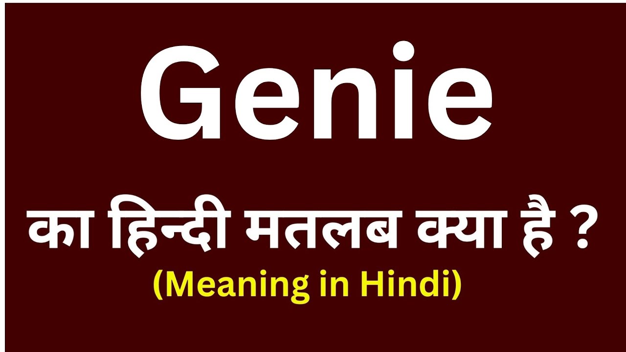 Genie meaning in hindi || Genie ka matlab kya hota hai || word meaning ...