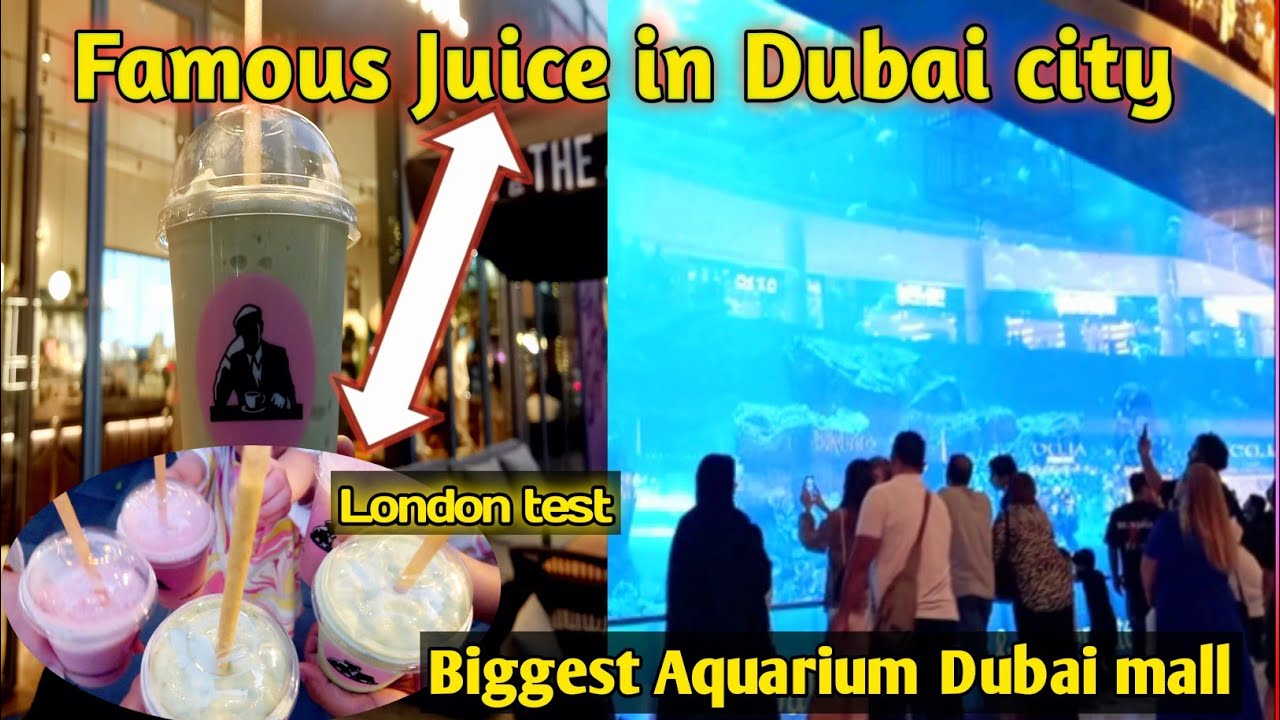 FAMOUS JUICE IN DUBAI CITY + View the Biggest Aquarium in Dubai Mall 😱 ...